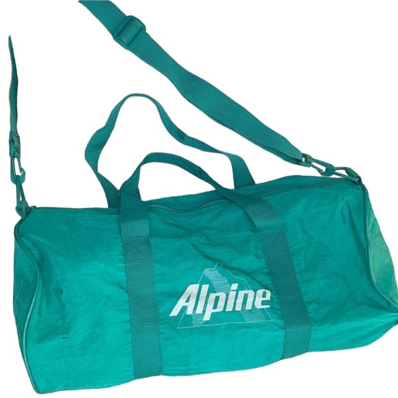 Bags | Vintage 8s Alpine Greenish Blue Round Duffle Bag | Poshmark
